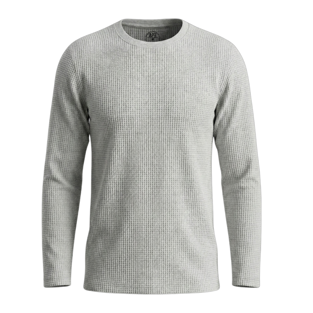 Waffle Knit Round Neck Full Sleeve T-Shirt – P3